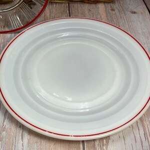 RARE Set of 3 Vintage Red Trim Plates, 2 Hazel Atlas Platonite ...