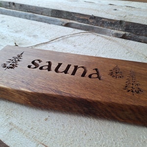 Oak Sauna Wood Sign - Etsy