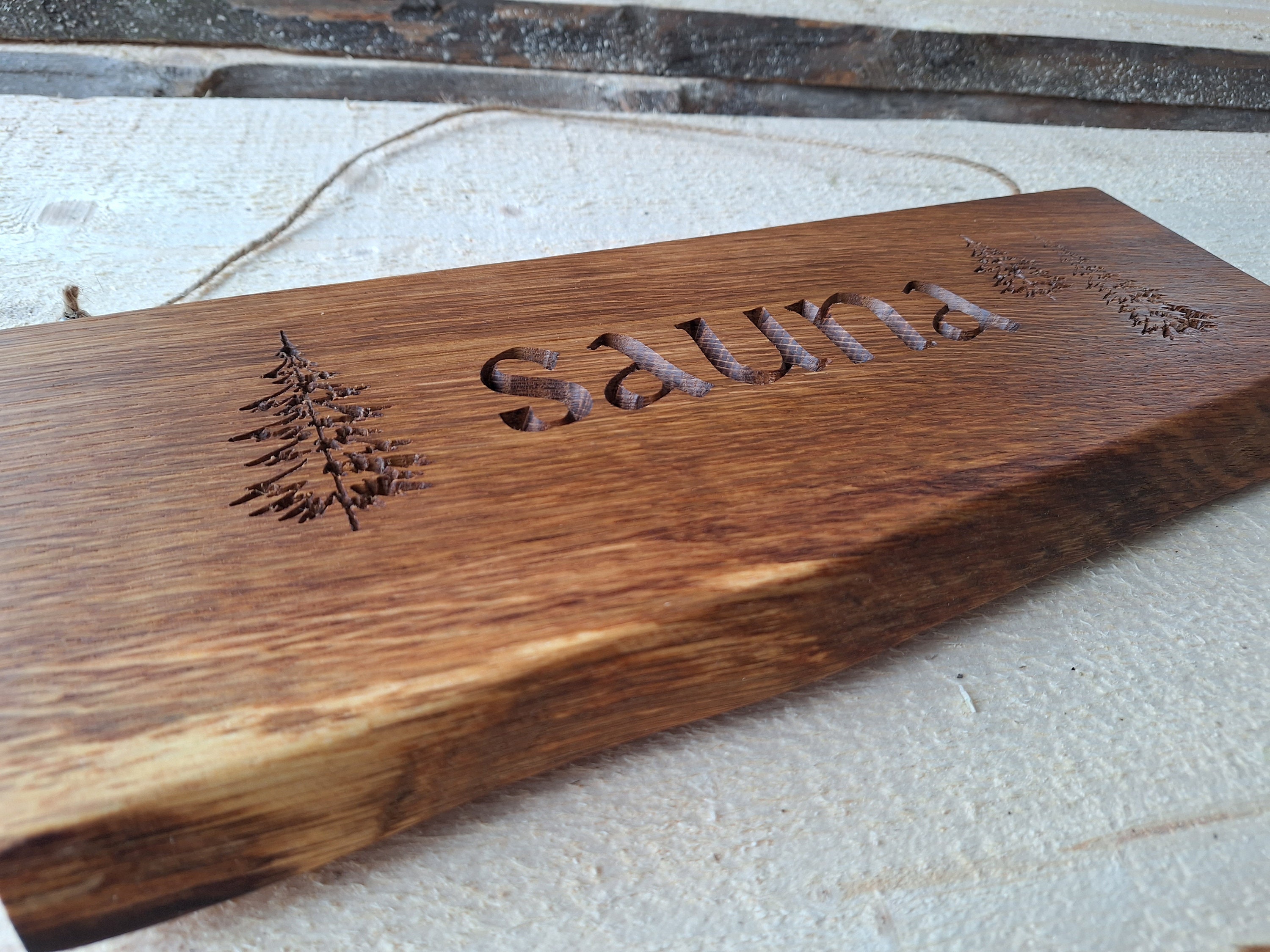 Oak Sauna Wood Sign - Etsy
