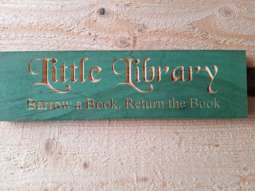 Library Wood Sign - Etsy