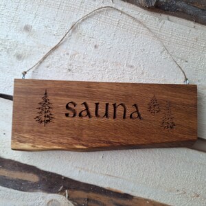 Oak Sauna Wood Sign - Etsy