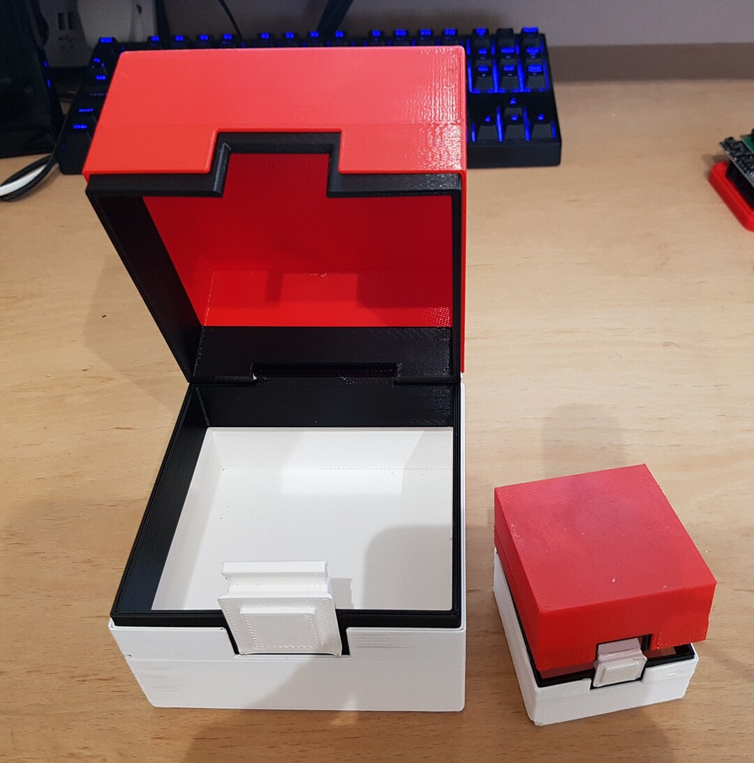 Pokemon Style Pokeball Square Display Ball/box Unique Fan Gift - Etsy