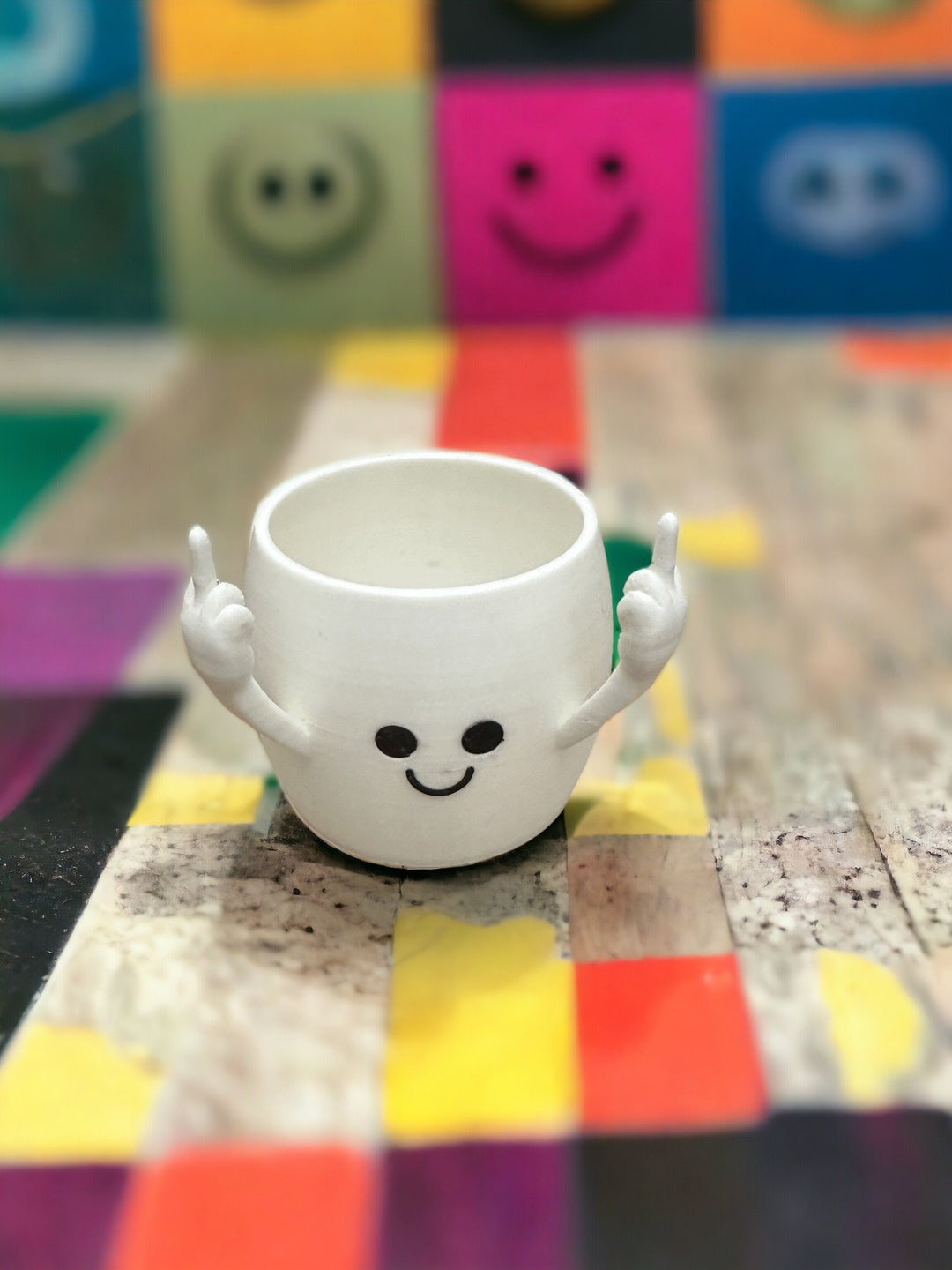 Cup-you Cheeky Smiley Face Pot Fun Decor for Plants, Pens & More - Etsy