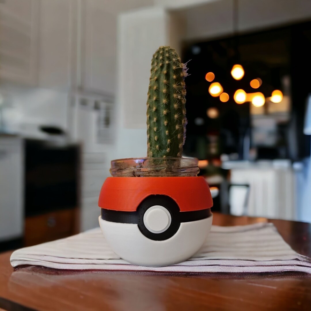 Pokemon-inspired Pokeball Plant / Storage Pot, Cute Pokémon Decor ...