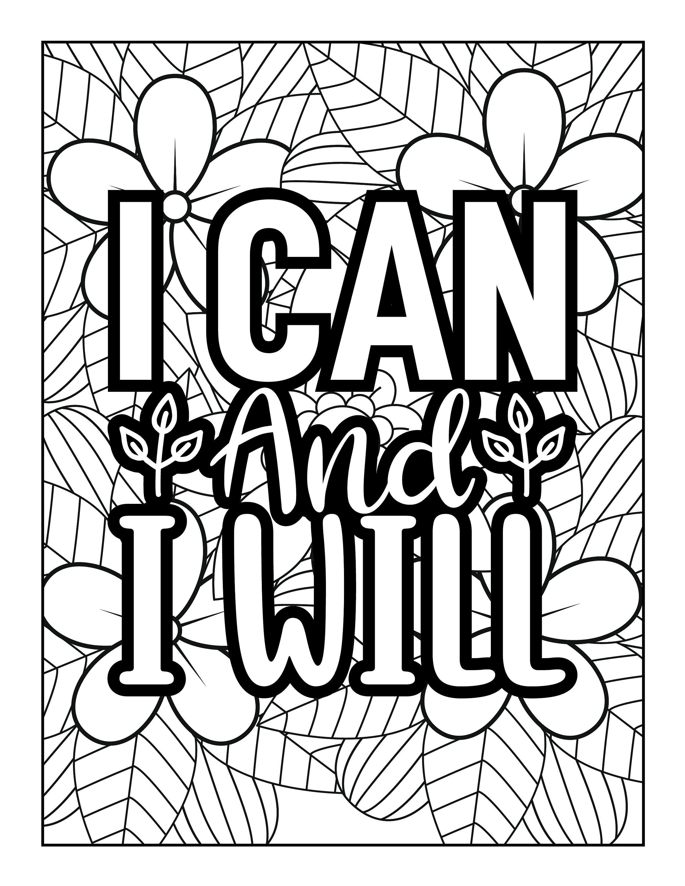 40 women Power Coloring Sheets Floral Motifs and Inspirational Phrases ...