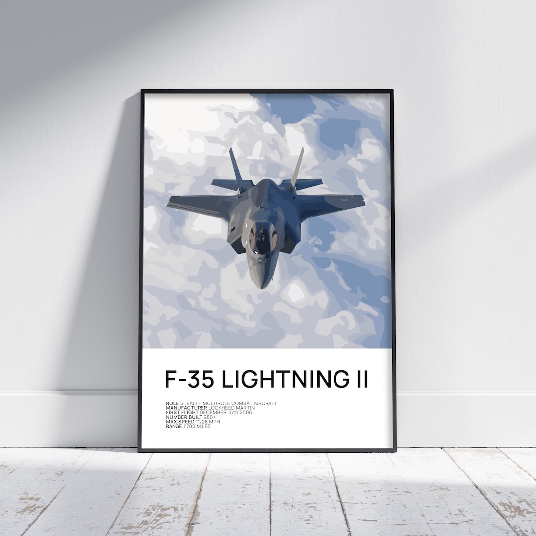 F-35 Lightning 2 Poster F-35 Lightning Print F35 Print F35 Poster F35 ...