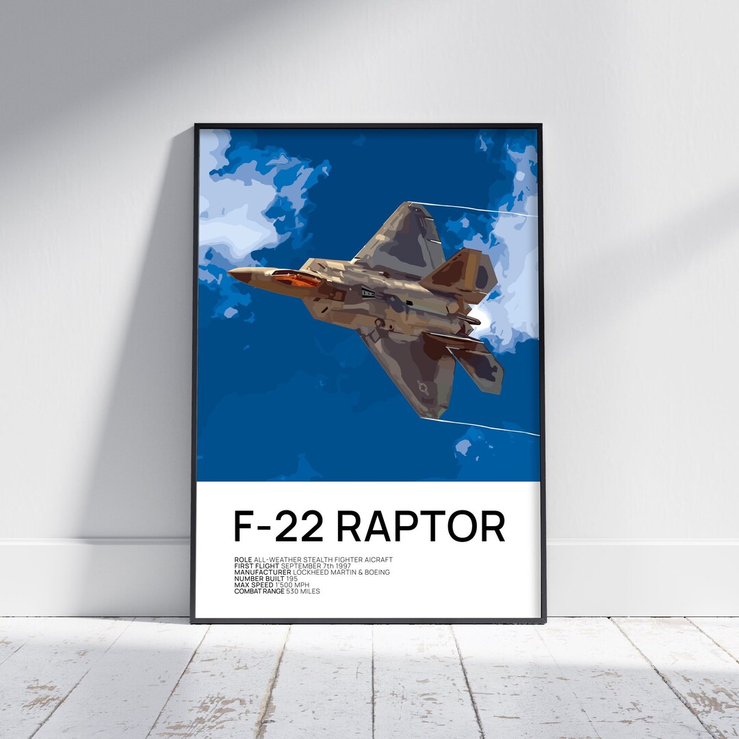 F-22 Raptor Poster F-22 Raptor Print F22 Raptor Poster F22 Poster ...