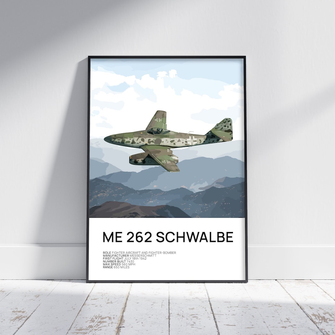 Me 262 Schwable Poster, Messerschmitt Me 262 Print, Aviation Poster ...