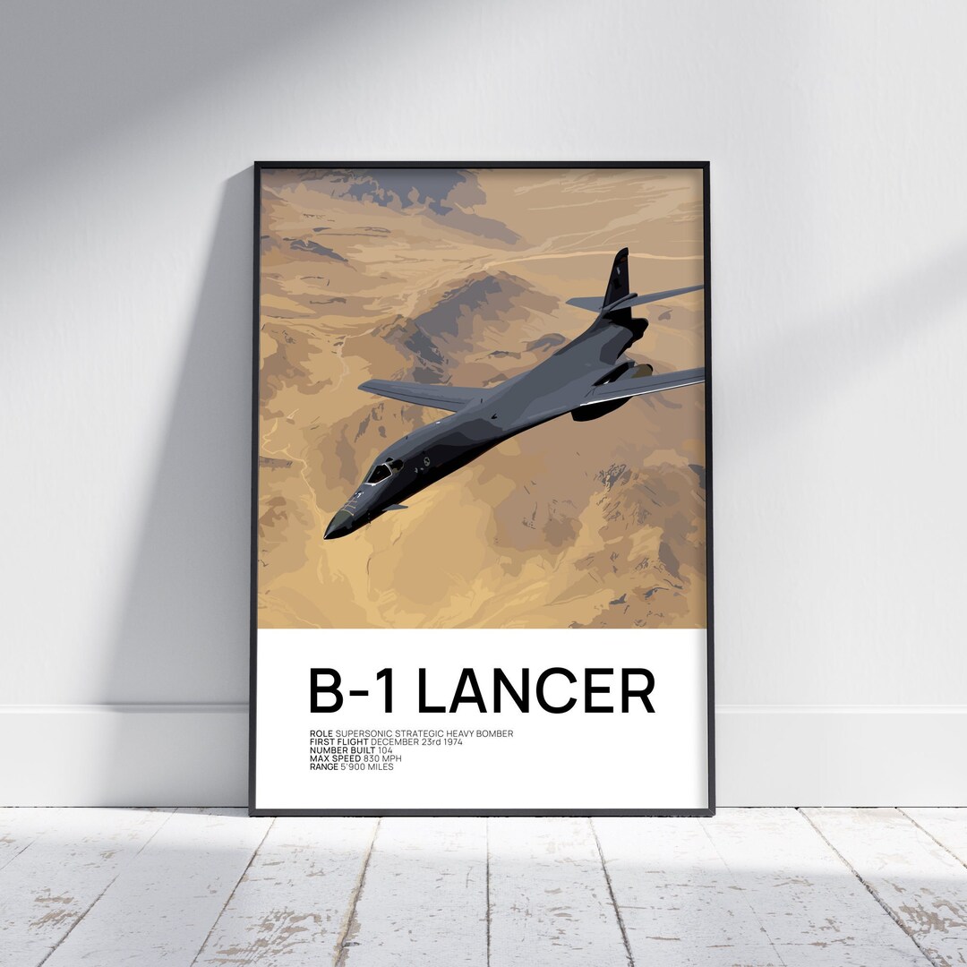 B-1 Lancer Poster B-1 Lancer Print B1 Poster Lancer Poster Aviation ...