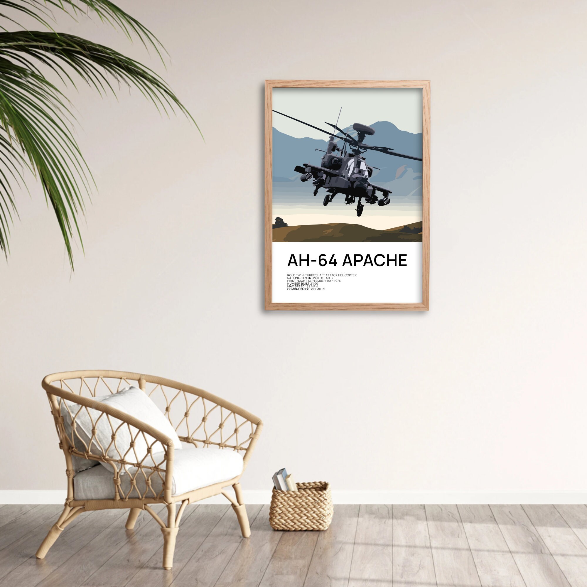 AH-64 Apache Poster, Apache Attack Helicopter Print, Aviation Poster ...