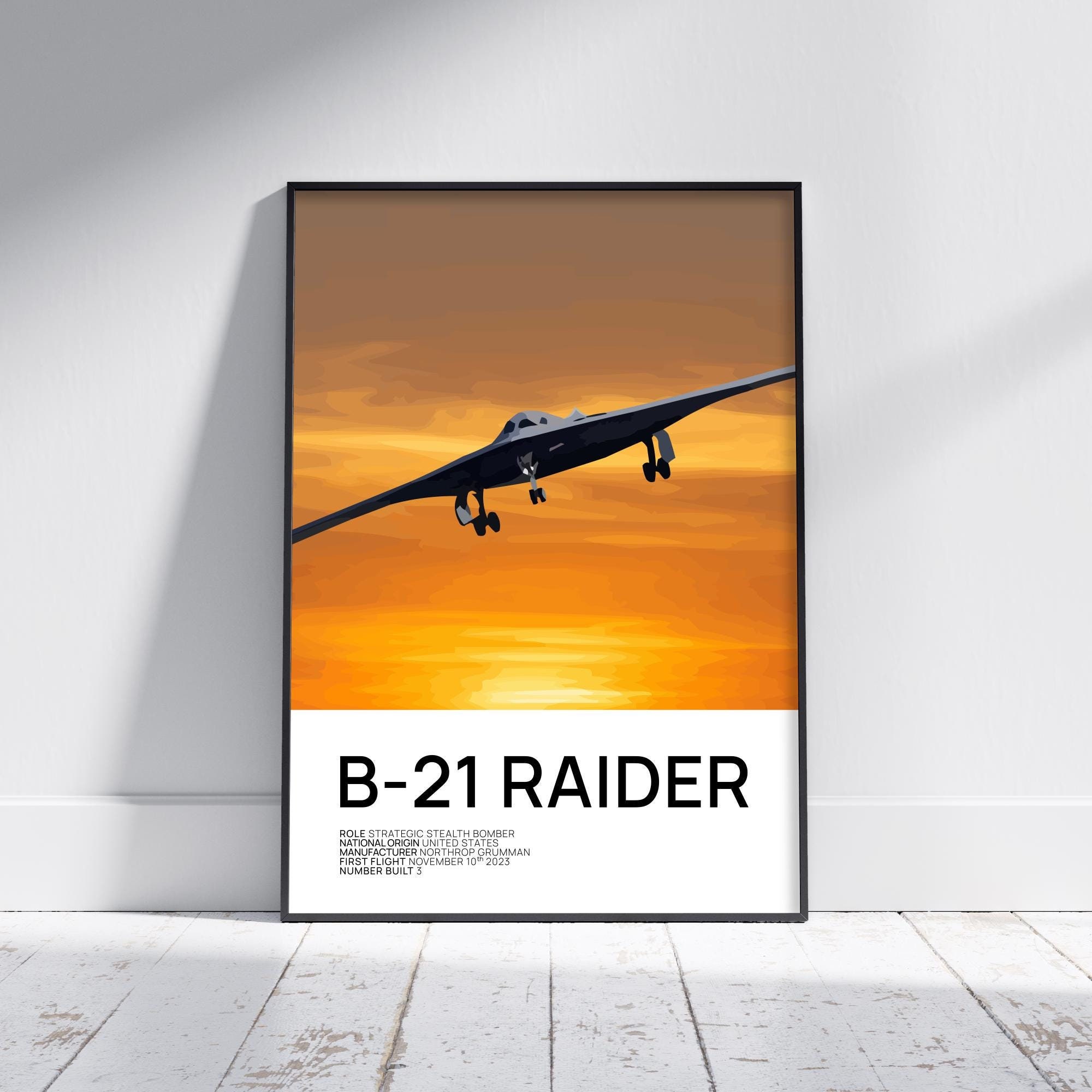 B-21 Raider Poster, B-21 Print, Strategic Bomber Poster, Aviation ...