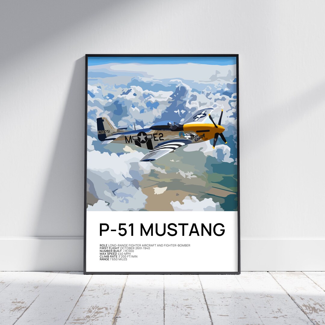 North American P-51 Mustang Poster P-51 Print Aviation - Etsy