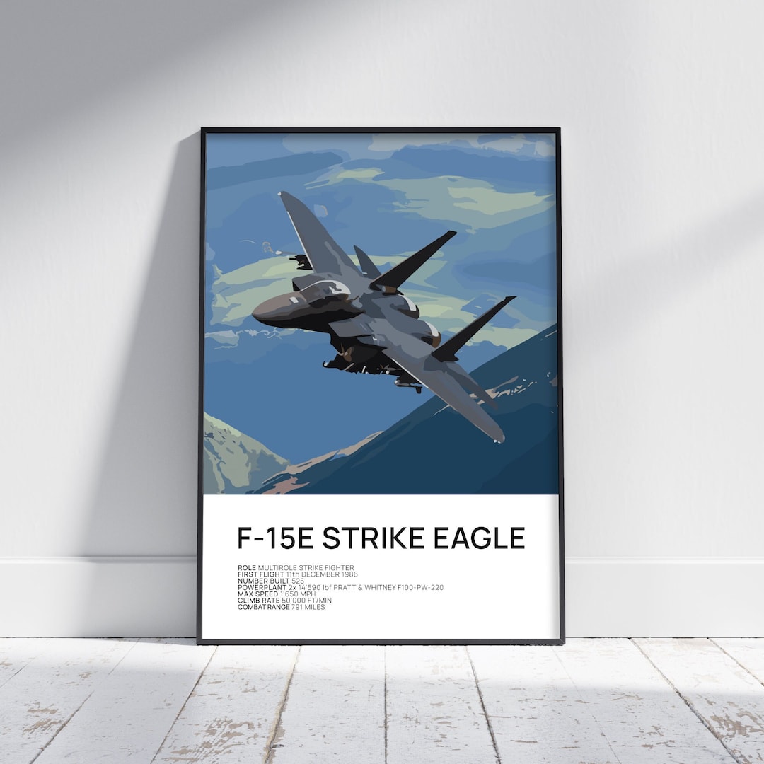 F-15E Strike Eagle Poster, F-15 Print, Aviation Poster, Aviation Print ...