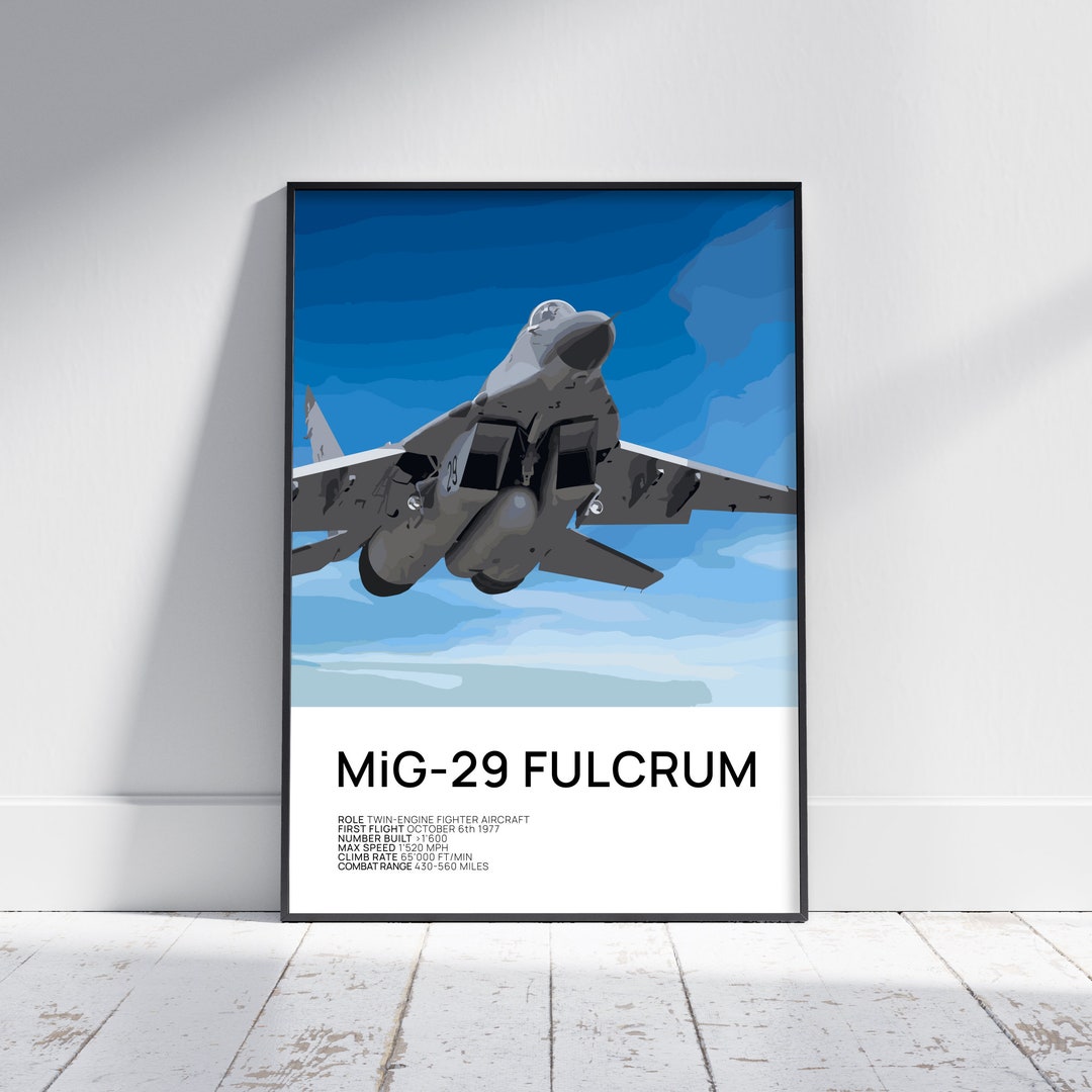 Mig-29 Fulcrum Poster, Mig-29 Fulcrum Print, Aviation Poster, Fighter ...