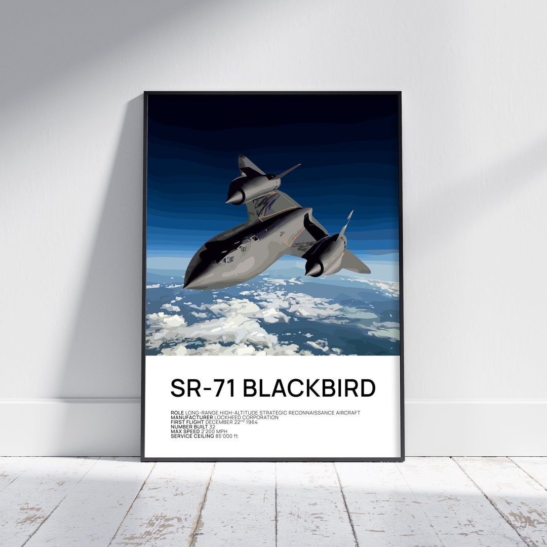 SR-71 Blackbird Poster, SR-71 Print, Aviation Poster, Fighter Aircraft ...