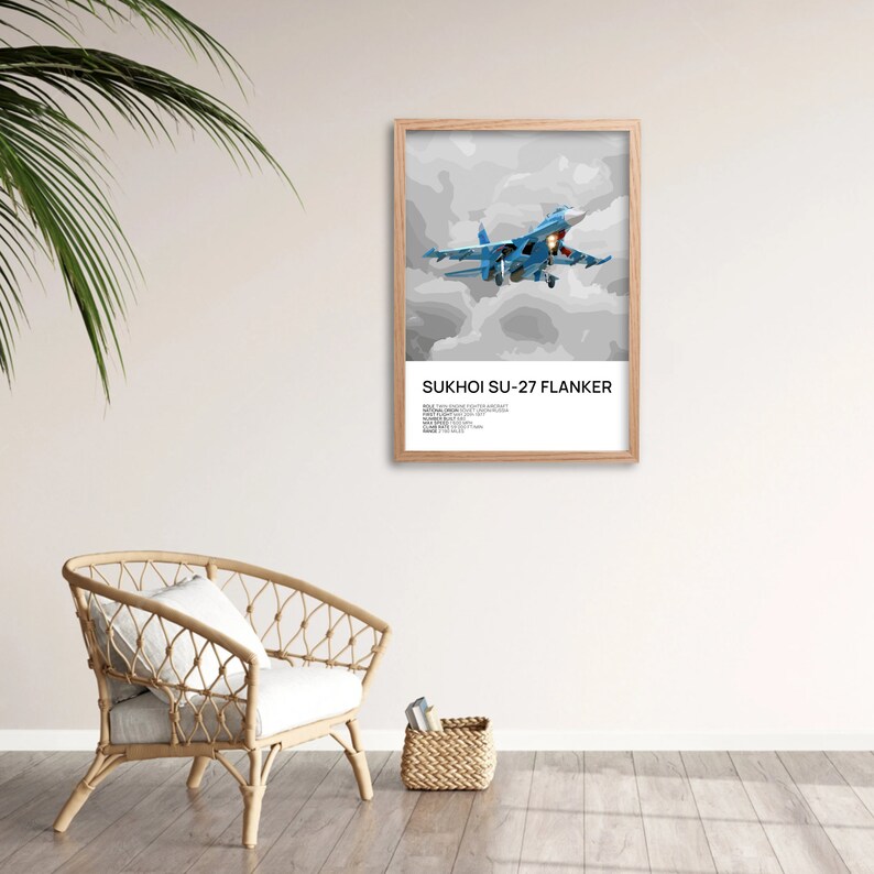 Sukhoi Su-27 Flanker Poster, Sukhoi Su-27 Flanker Print, Aviation ...