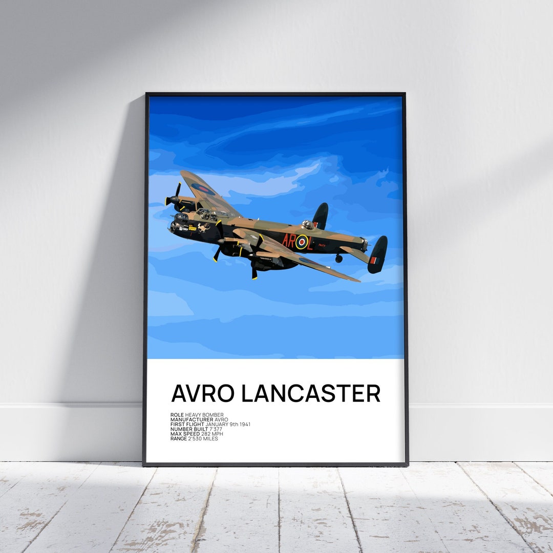 Avro Lancaster Poster, Lancaster Bomber Print, Aviation Poster, Fighter ...