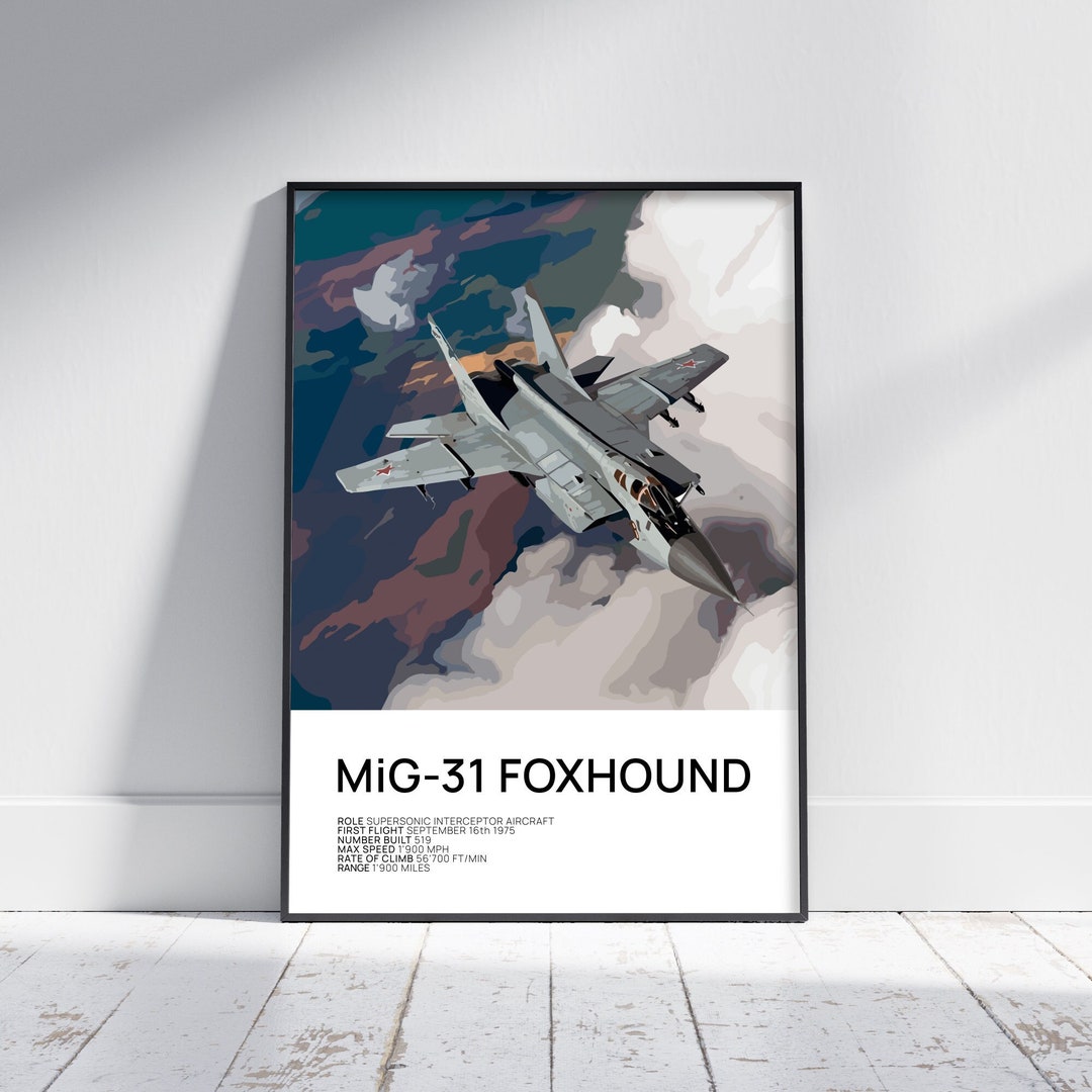 Mig-31 Foxhound Poster Mig-31 Print Mig31 Poster Aviation Poster ...