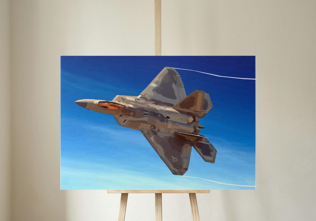 F-22 Raptor Canvas, F-22 Print, F-22 Fighter Jet, Aviation Wall Art ...