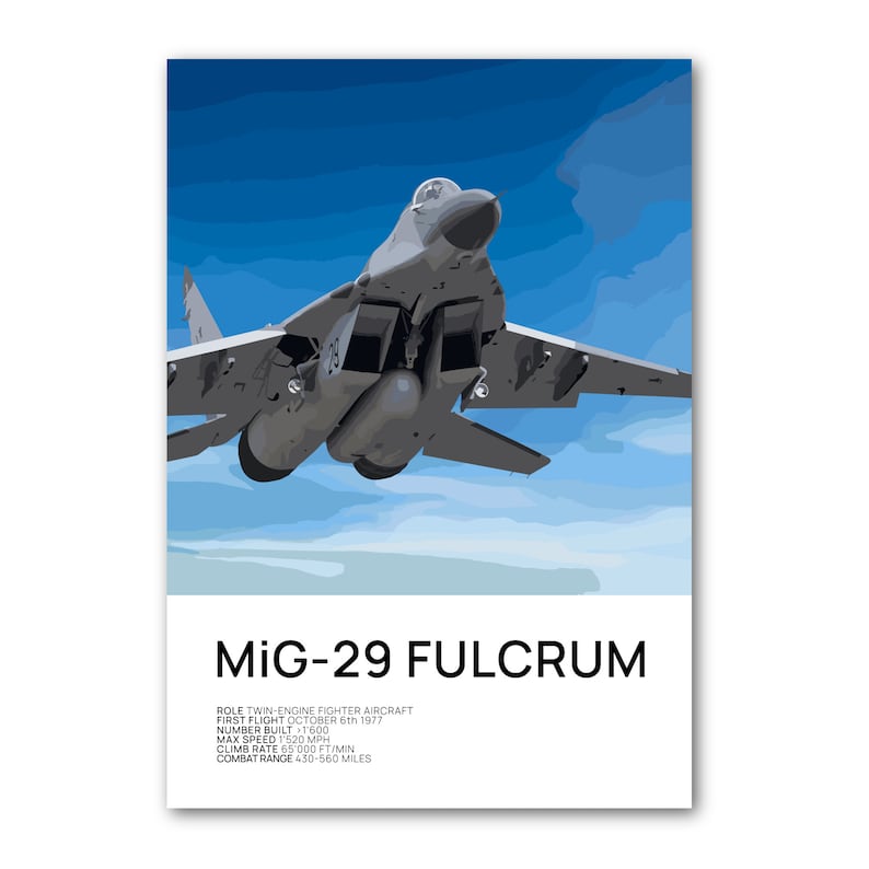 Mig-29 Fulcrum Poster, Mig-29 Fulcrum Print, Aviation Poster, Fighter ...