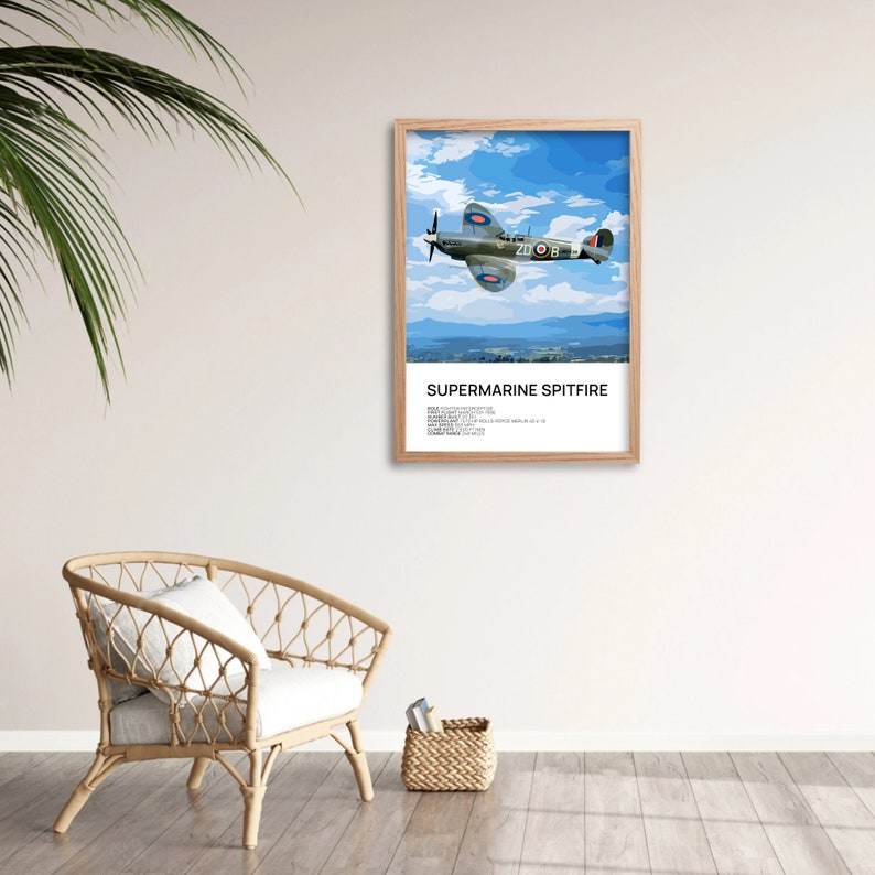 Supermarine Spitfire Poster, Spitfire Print, Aviation Poster, Aviation ...