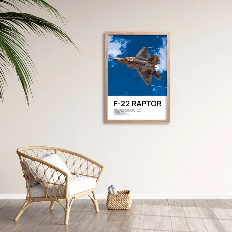 F-22 Raptor Poster, F-22 Raptor Print, Aviation Poster, Fighter ...