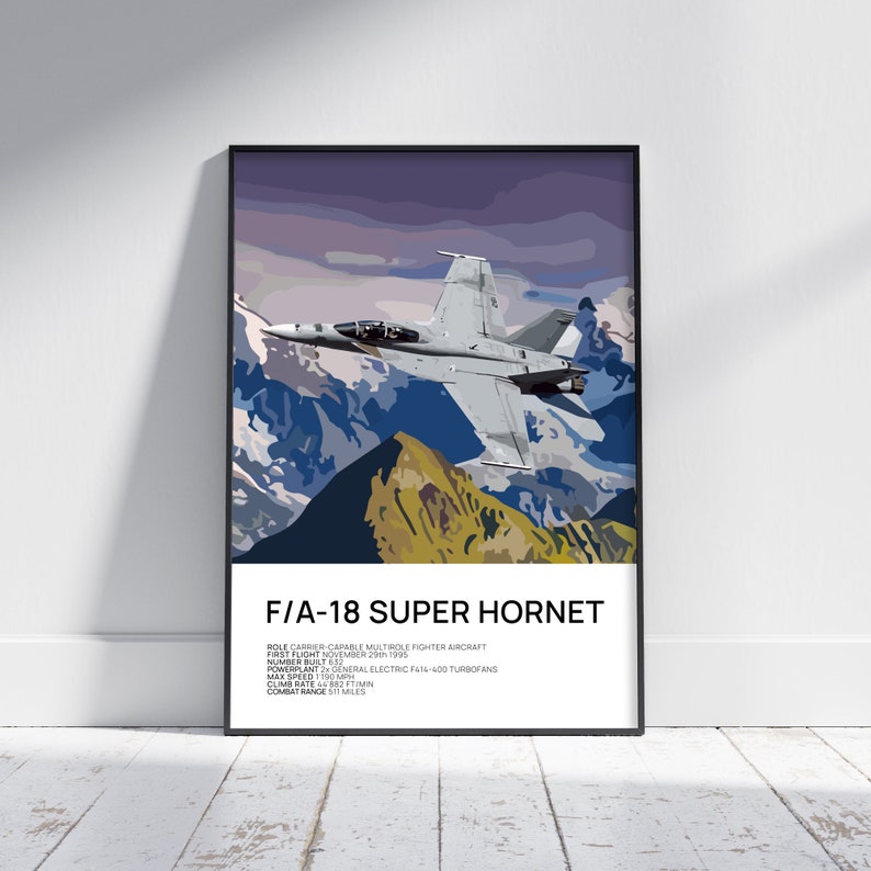 F/A-18 Super Hornet Poster FA-18 Print Aviation Poster - Etsy