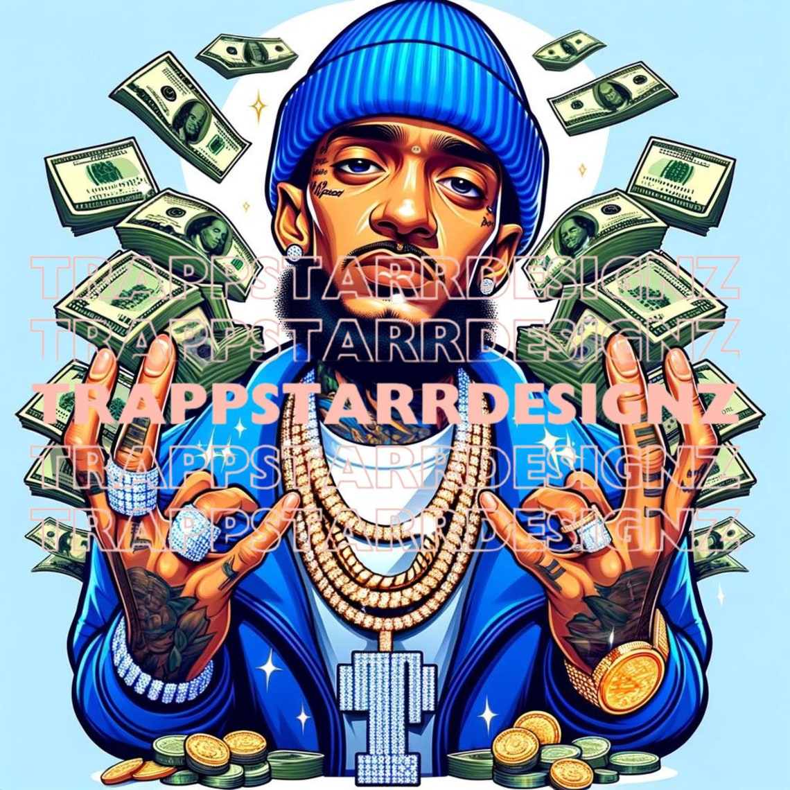 Nipsey Hussle Digital Art Print - Inspirational Money Bundle - Hip Hop ...