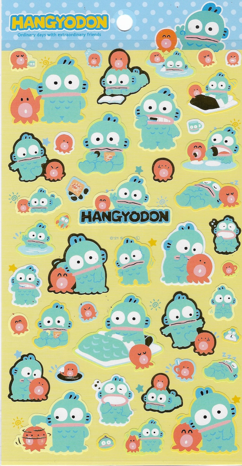 Official Sanrio Stickers Hangyodon - Etsy