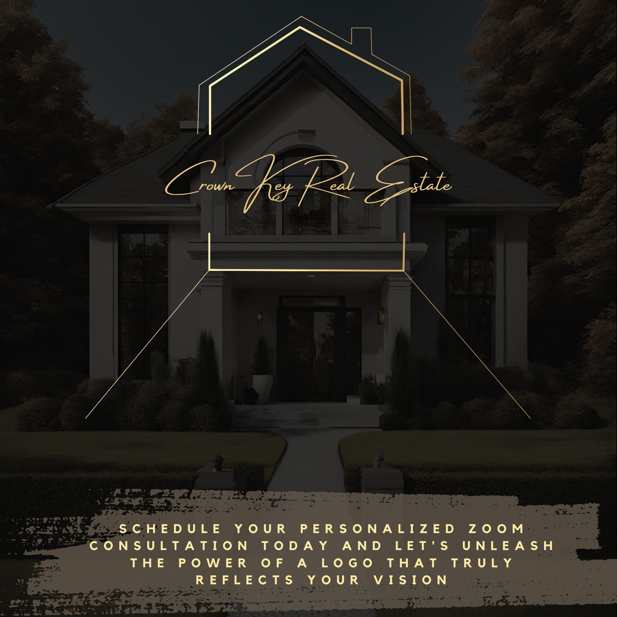 Customizable Geometric Gold Real Estate Logo, Modern, Realtor Branding ...