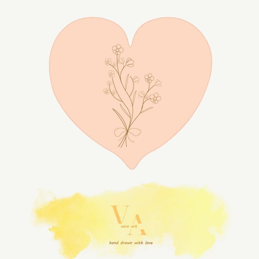 Hand-drawn Heart & Flower Logo for Small Businesses Personalize Your ...
