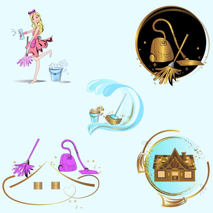 Engaging Hand-drawn Cleaning Logo for Small Businesses, Cleaning ...