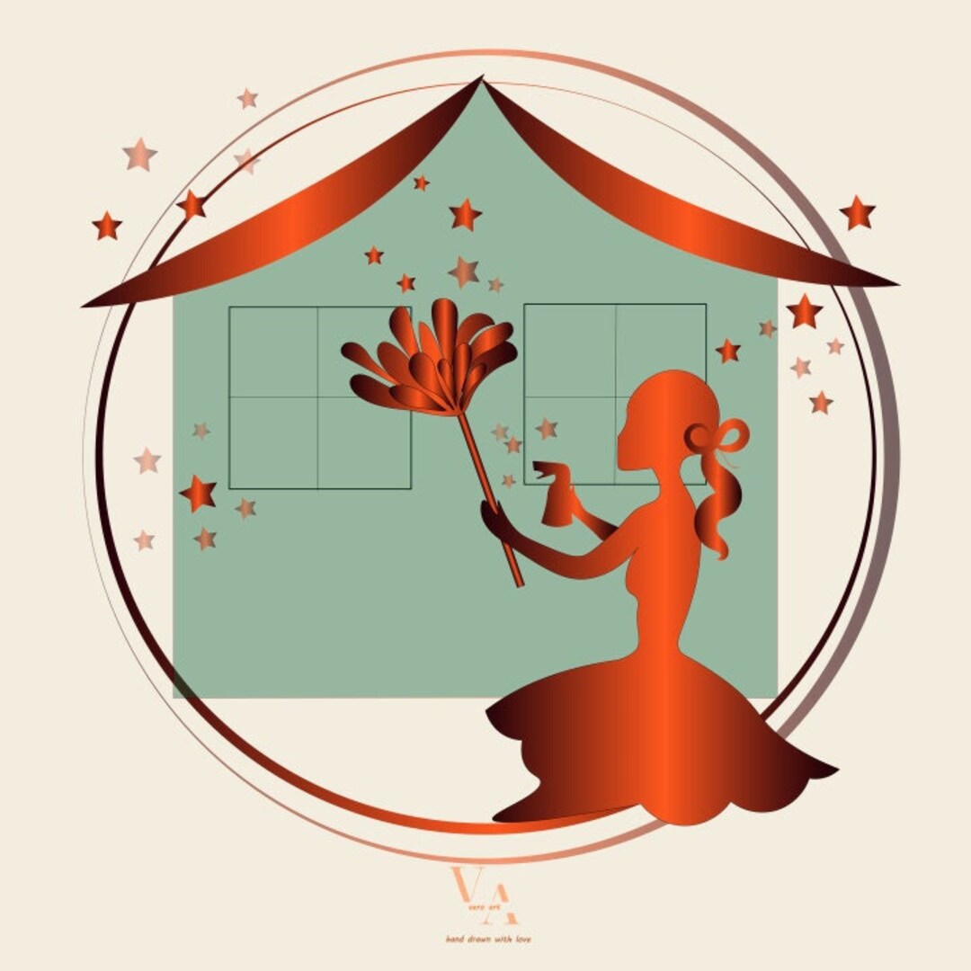 Cleaning Service Logo. Hand-drawn Maid Silhouette Logo:your Path to ...