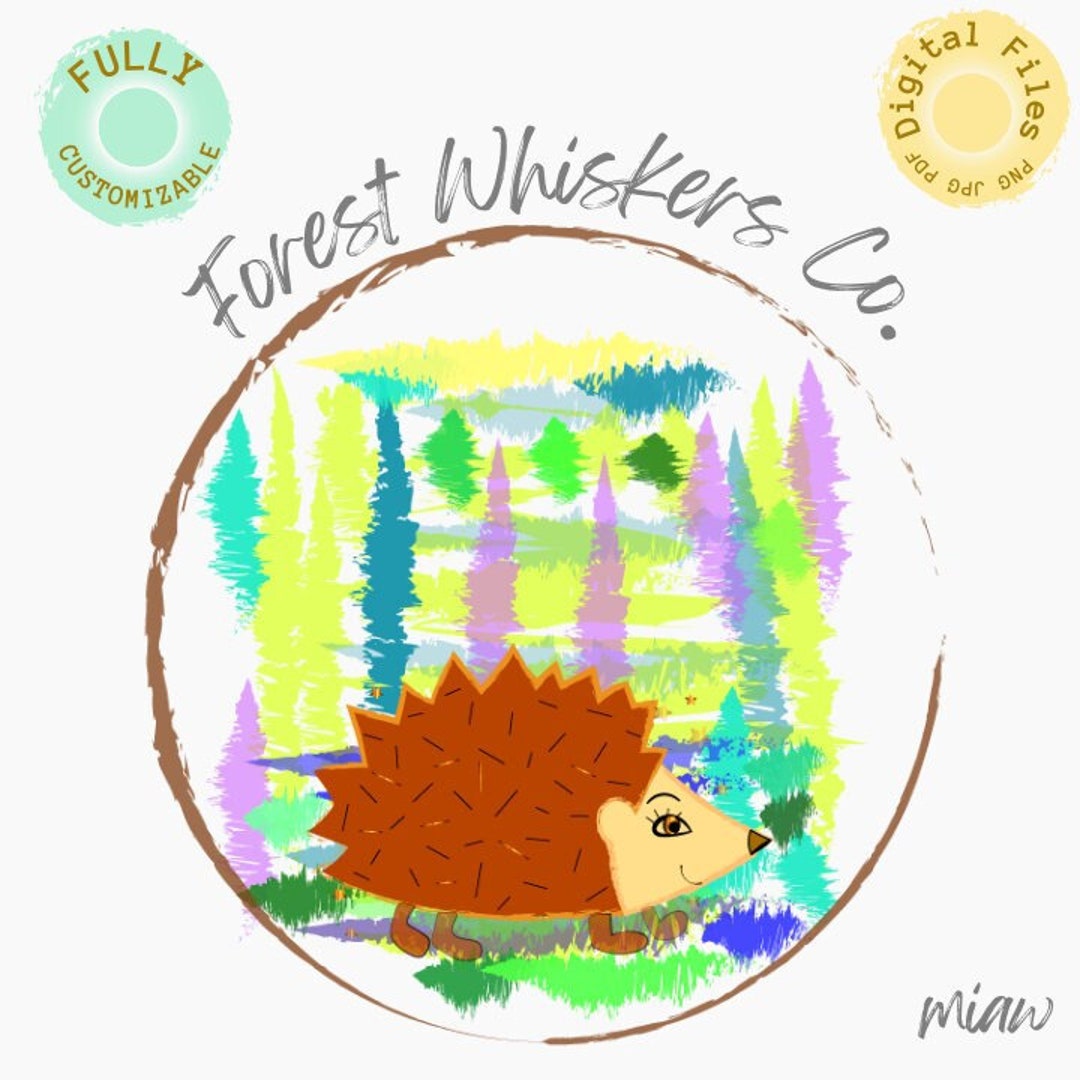 Custom Hedgehog & Forest Branding Logo for Pet and Nature-oriented ...