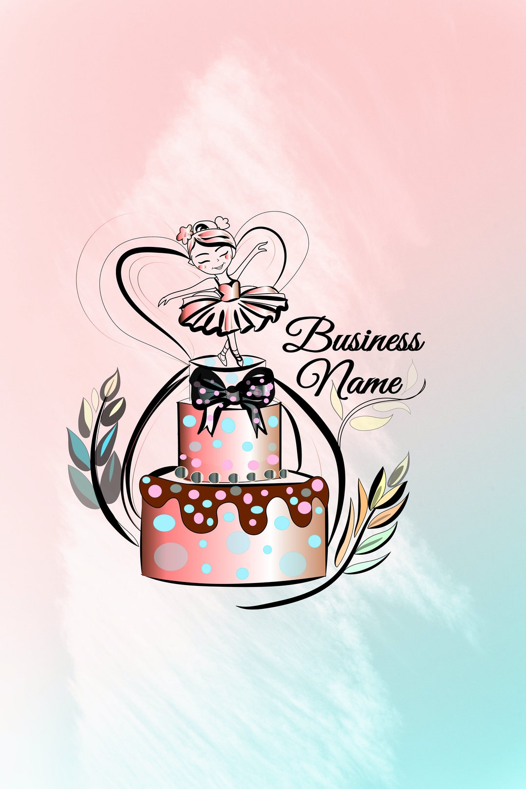 Bakery Logo Baking Logo Ballerina Logo Cake Logo Design - Etsy