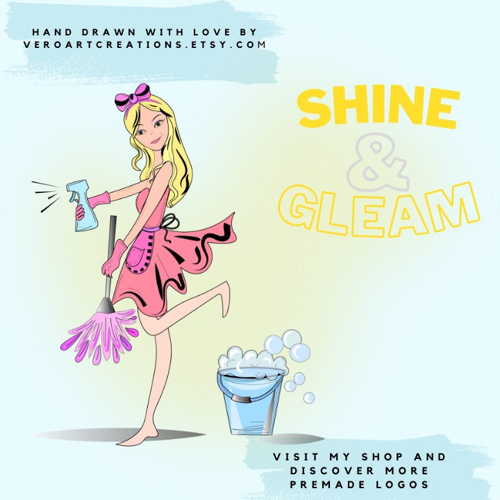 Engaging Hand-drawn Cleaning Logo for Small Businesses, Cleaning ...