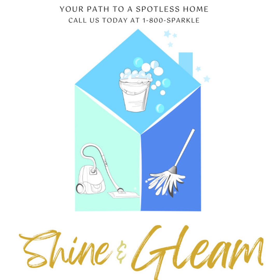 Cleaning Service Logo. Shining Clean: Custom Hand-drawn Cleaning Logo ...