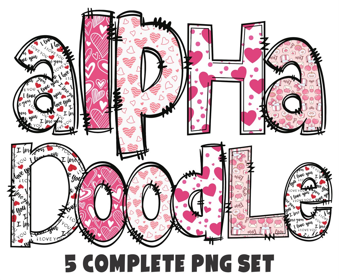 Valentines Alphabet PNG, Digital Download Valentines Letters ...