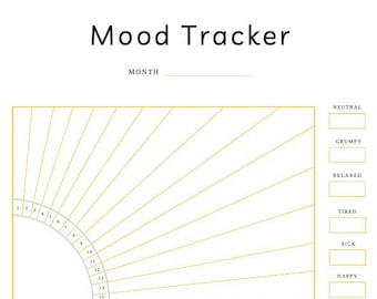 Mood Tracker PDF - Puzzle Pieces Emotion Planner - Monthly Journal ...