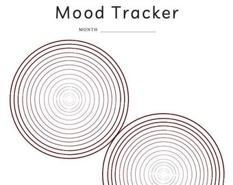 Mood Tracker Printable PDF Circle Emotion Planner Monthly Journal ...