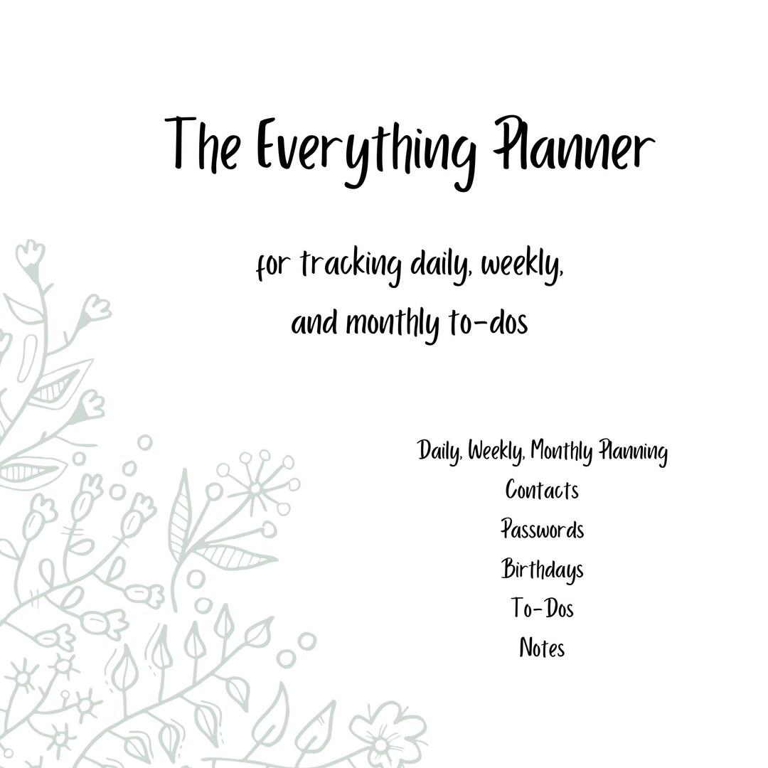 2024 Everything Planner | Printable Pdfs for Daily, Weekly, Monthly ...
