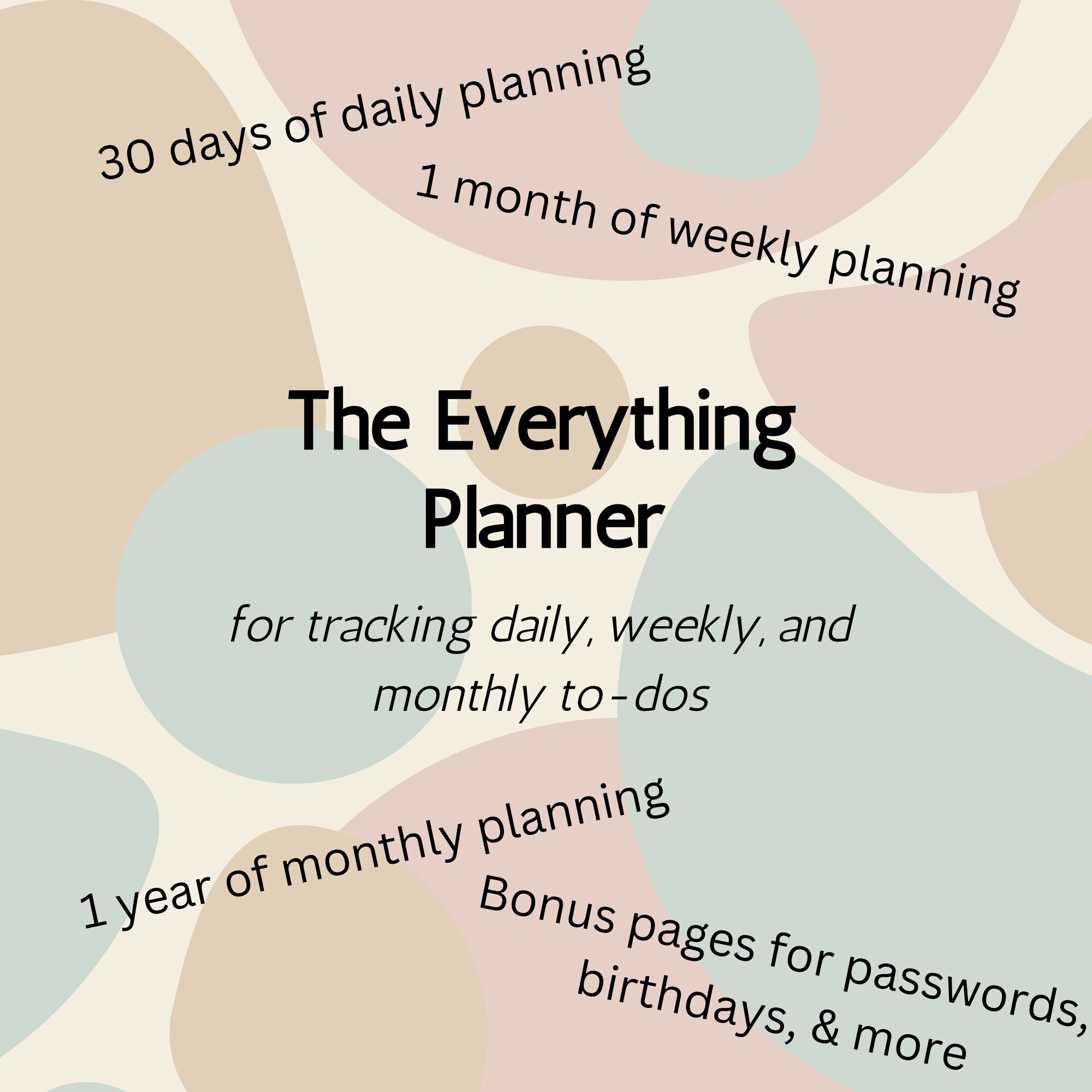 The Everything Planner - Printable PDF for Daily, Weekly, Monthly To-do ...