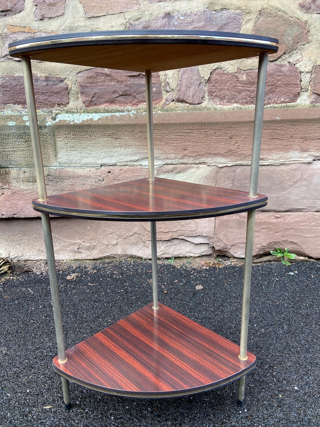 Formica & Metal Corner Shelf 60s Vintage French Mid Century Neo Classic ...