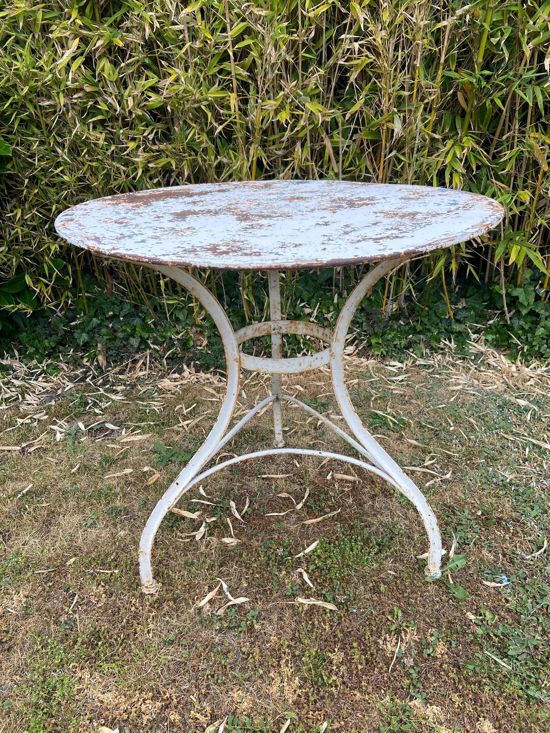 Guéridon Table Fer Métal Jardin Bistrot 60s Vintage Metal Iron Table ...