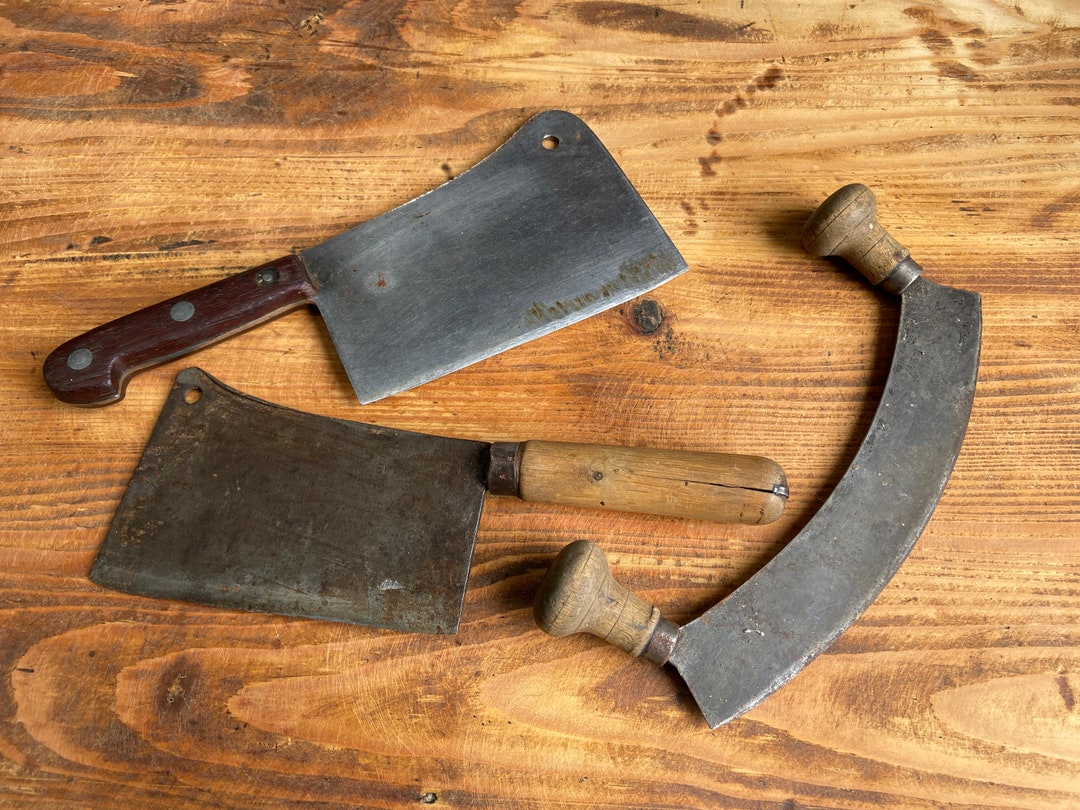 Set of 3 TOOLS Cutting Axes Butcher Shop Antique 1900 Popular Art ...