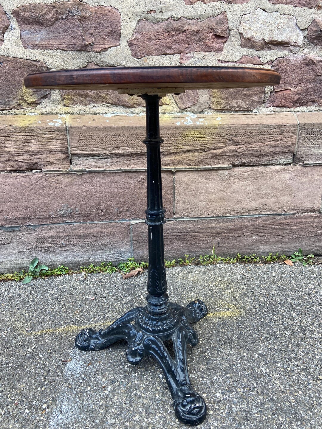 French Garden Parisian Terrace Metal Pedestal Table Garden Bistro Art ...