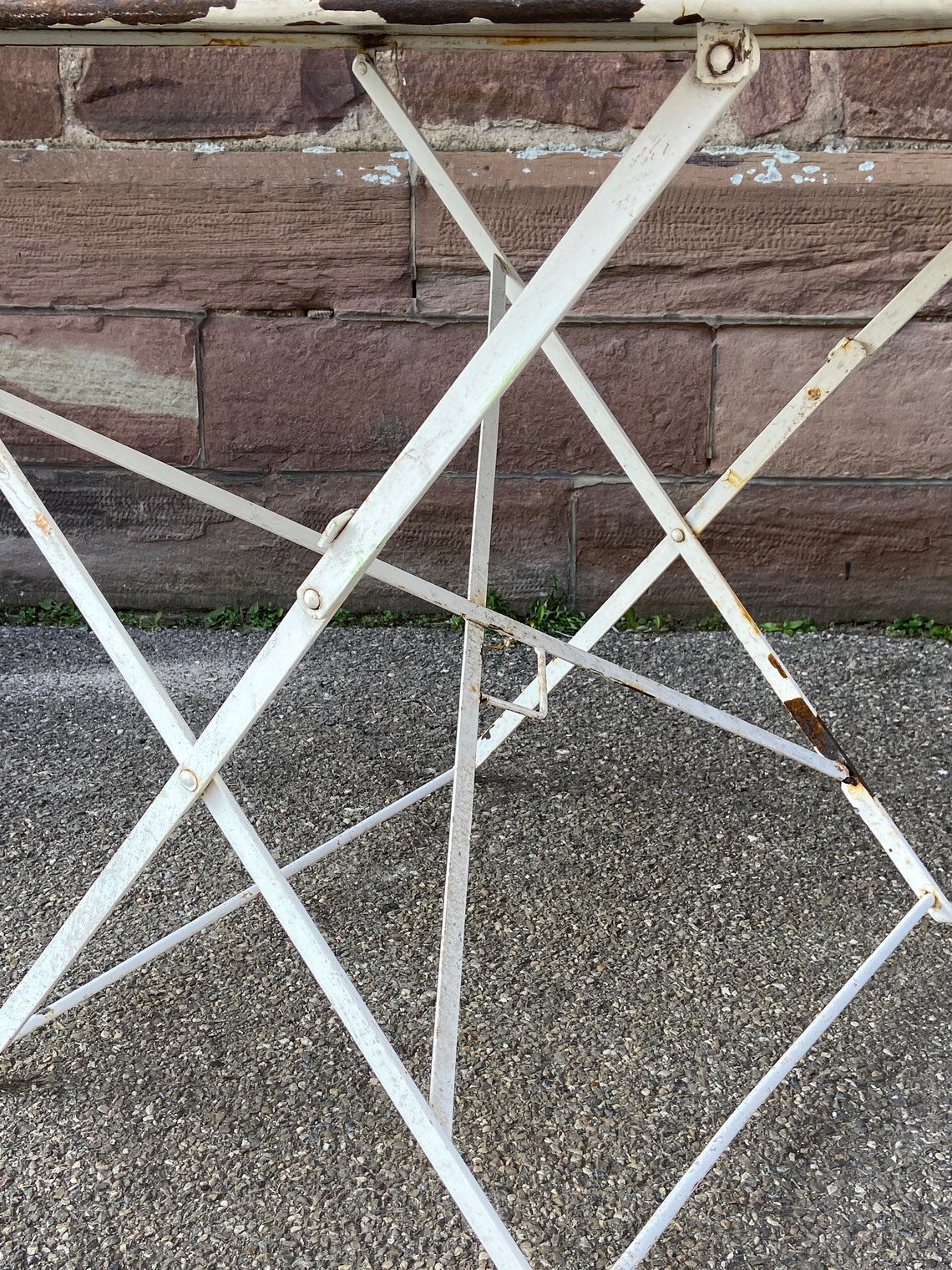 Pedestal Table Iron Metal Garden Bistro 60s Vintage Metal Iron Table ...
