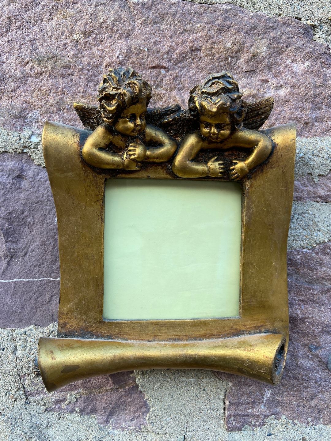 Shabby Chic Cherub Picture Frame Golden Angels Photo Frame 20th Century ...