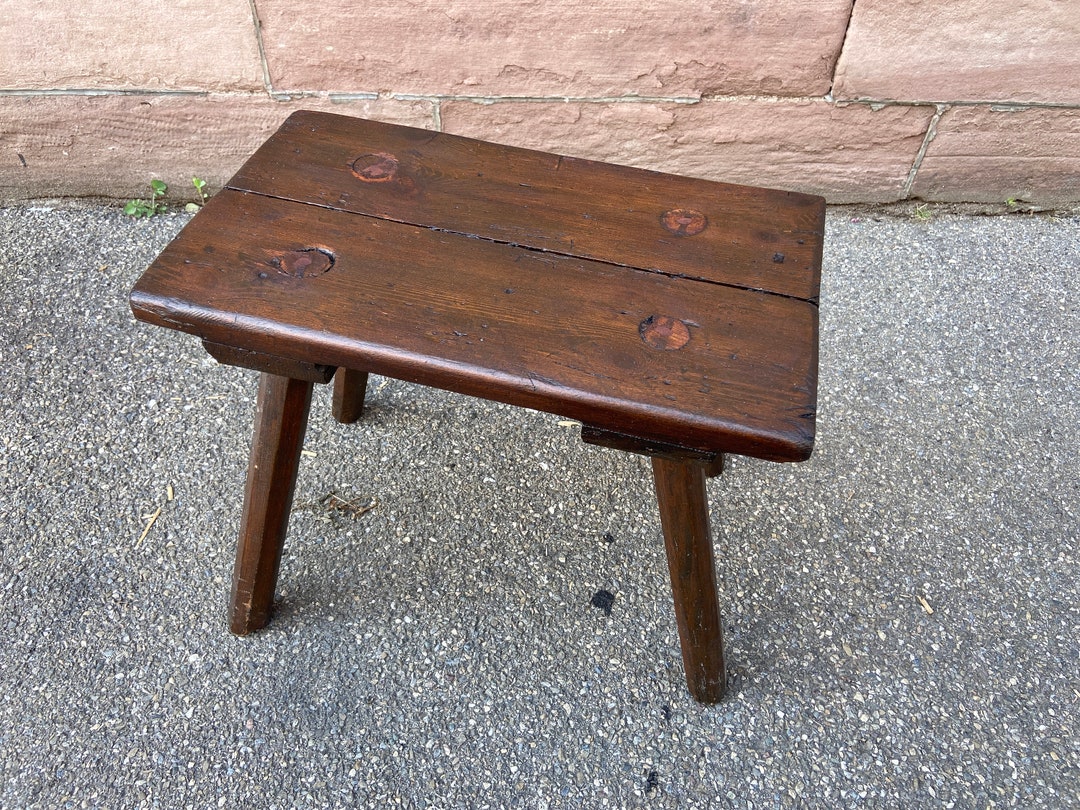 Vintage Rustic French Farmer Stool Wood Milking Stool No Perriand - Etsy