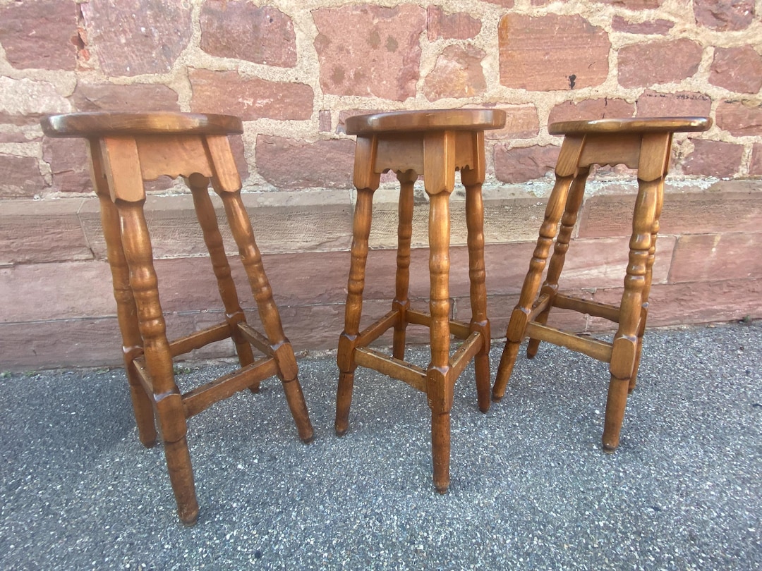 Set of 3 Bar Stools Restaurant Pub Tavern Wood 80s Bentwood Stool ...